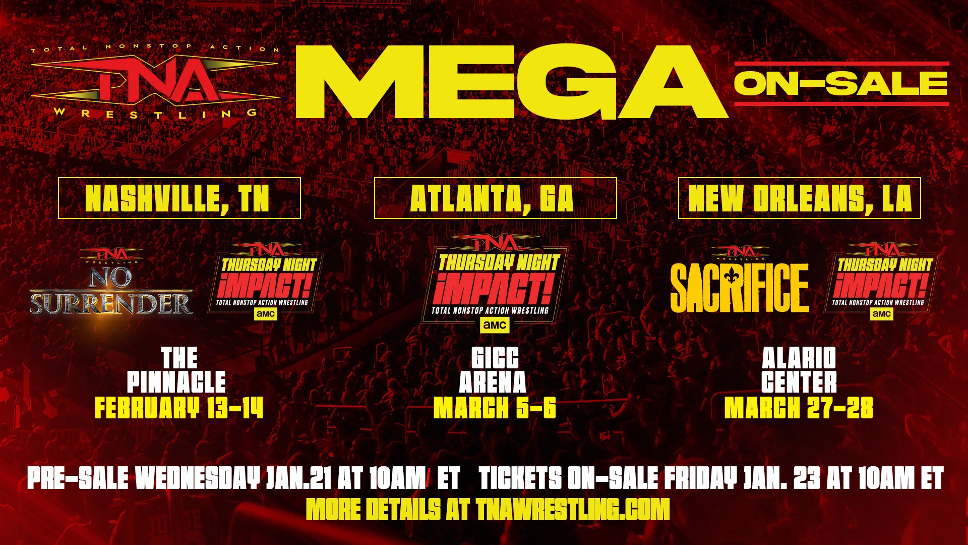TNA Wrestling Announces Live Events For February & March | Gerweck.net